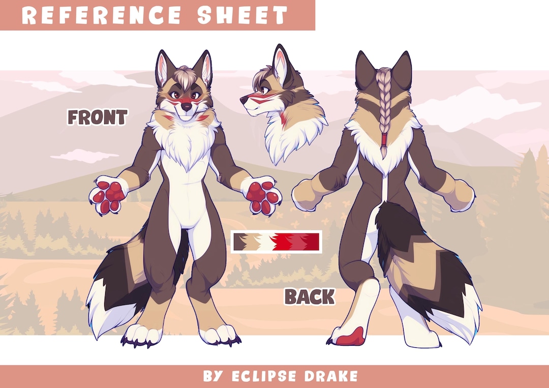 Furry Reference Sheet, Furry Character Sheet, Character Sheet Art, Fursona Ref Sheet, Fursona ...