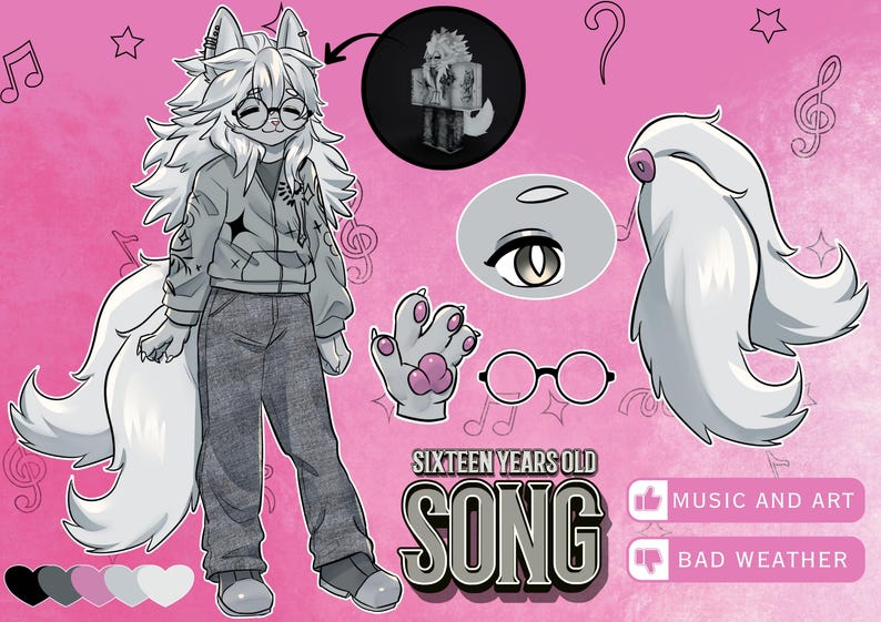 Custom Furry Ref Sheet: Fursona Reference Sheet, Anthro Character ...