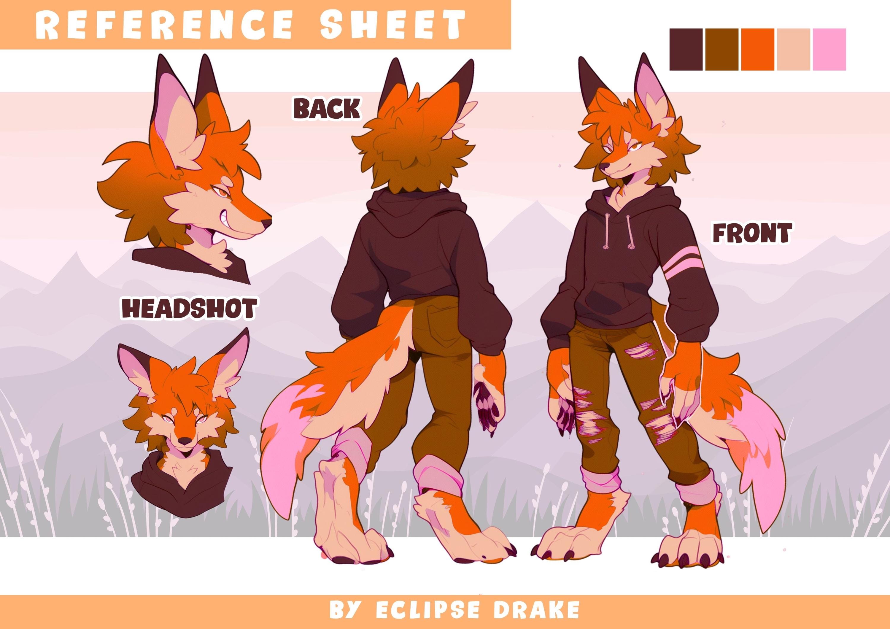 Custom Reference Sheet, Furry Character Sheet, Fursona Commission ...