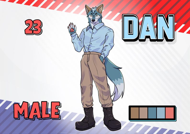 Furry Reference Sheet Commission: Custom Fursona Anthropomorphic ...