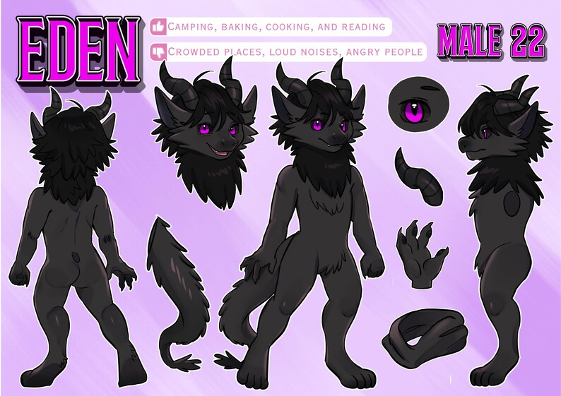 Custom Furry Ref Sheet: Fursona Reference Sheet, Anthro Character ...