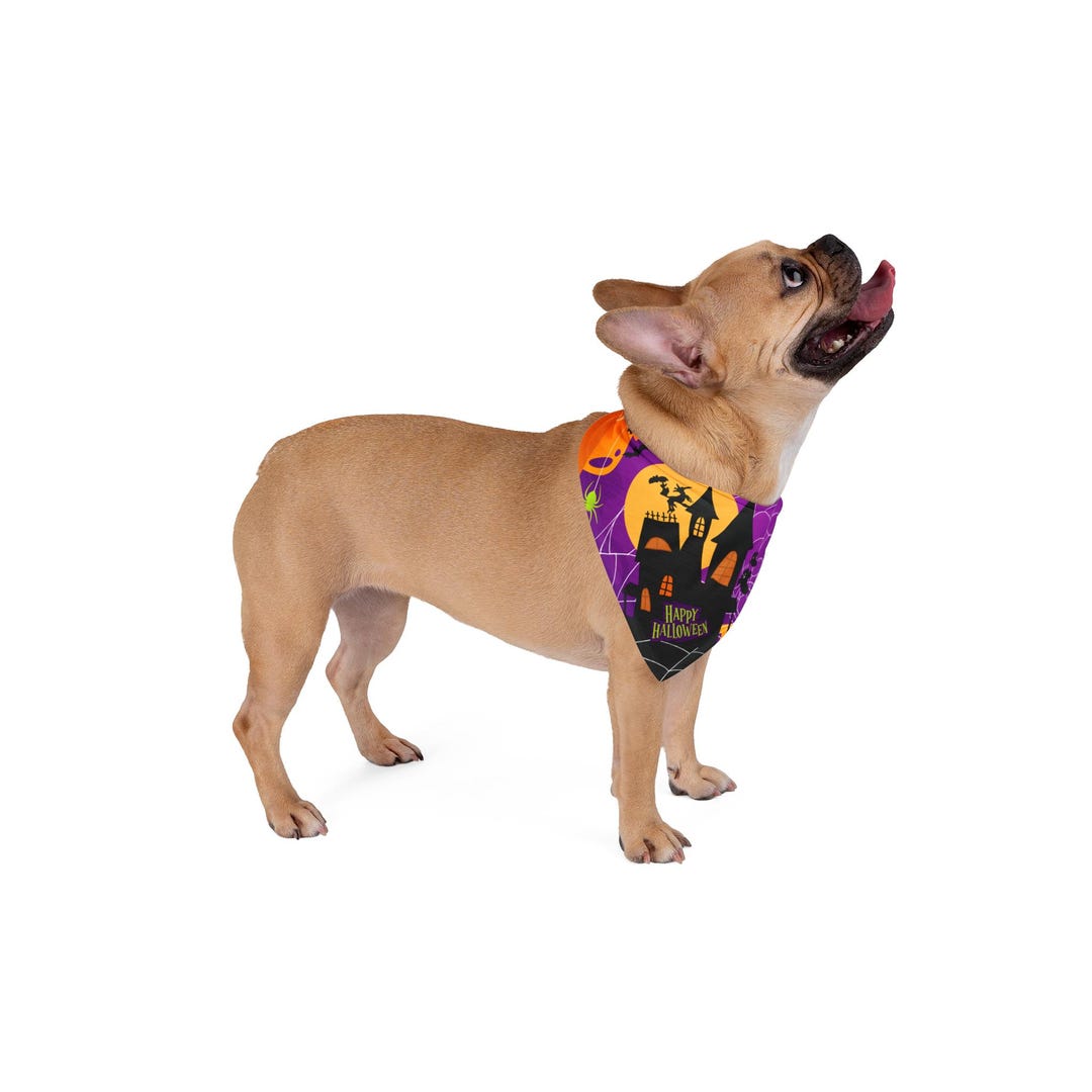 Happy Halloween Haunted House Pet Bandana, Spooky Scarf, Halloween Pet ...