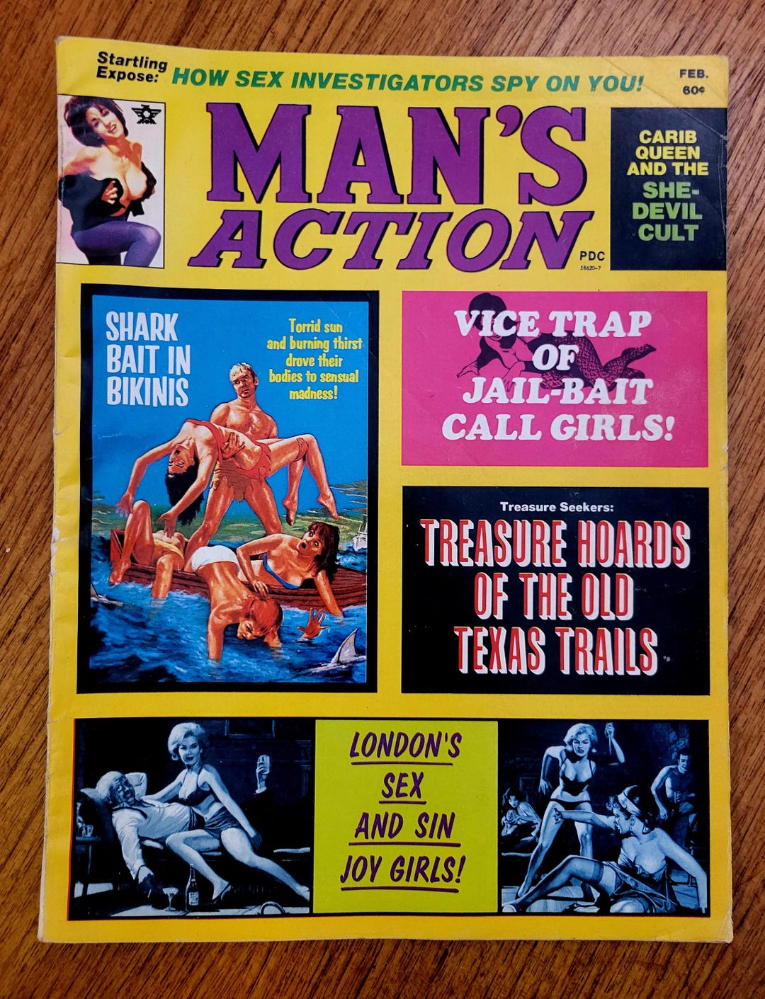 Man's Action Magazine 1970s Vintage Sleaze Pulp Gga - Etsy