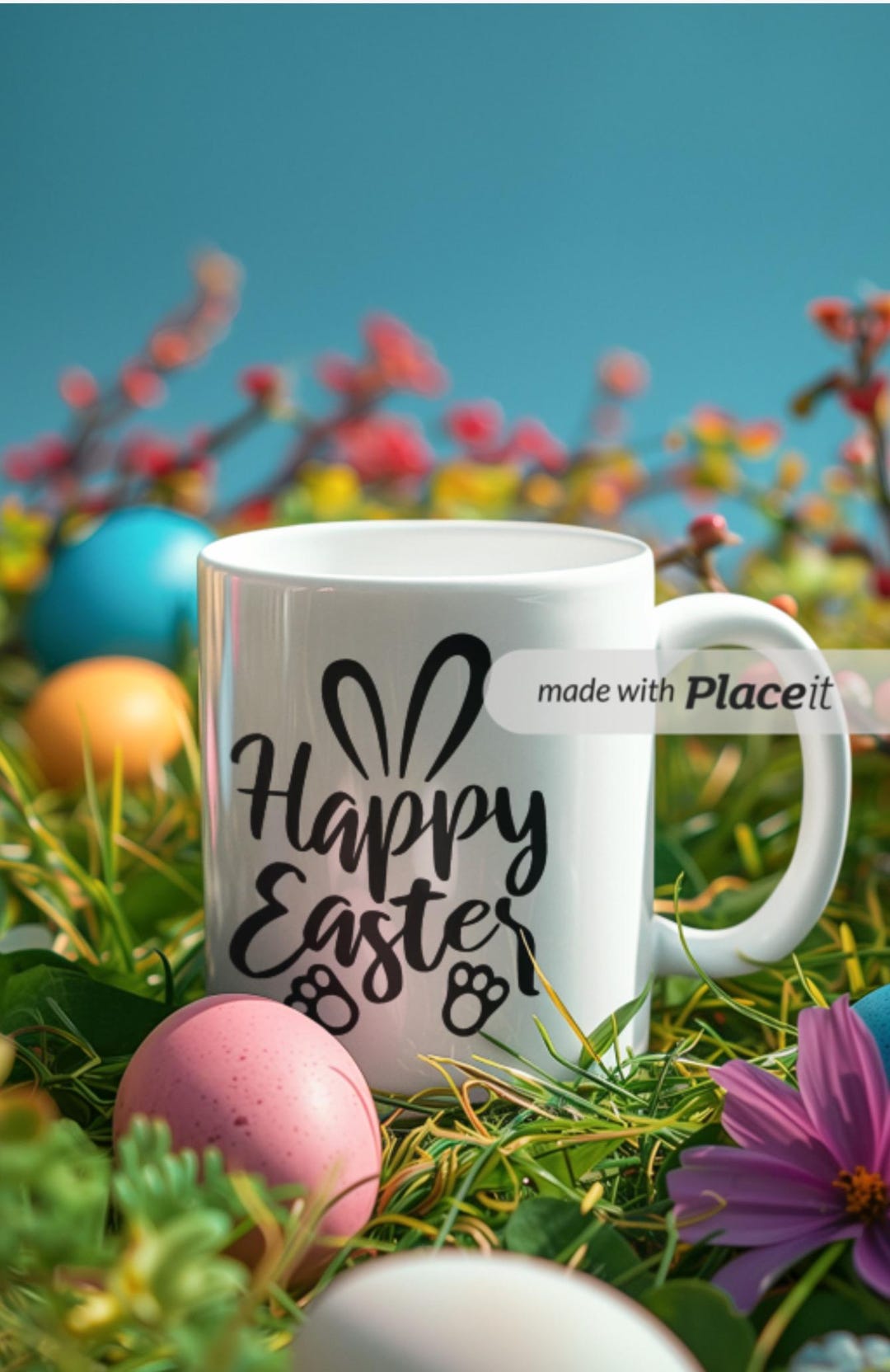 Happy Easter Decal Sticker Bunny Ears With Feet - Etsy