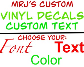 Custom Vinyl Text Decals, Custom Stickers, Vinyl Lettering, Car Decals ...