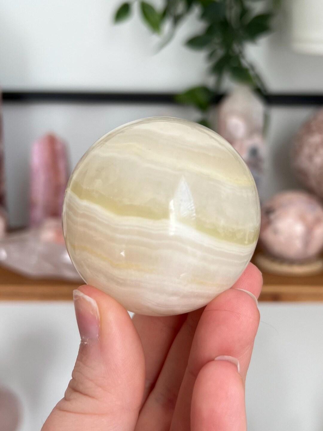 Banded Yellow Calcite Crystal Sphere - Etsy