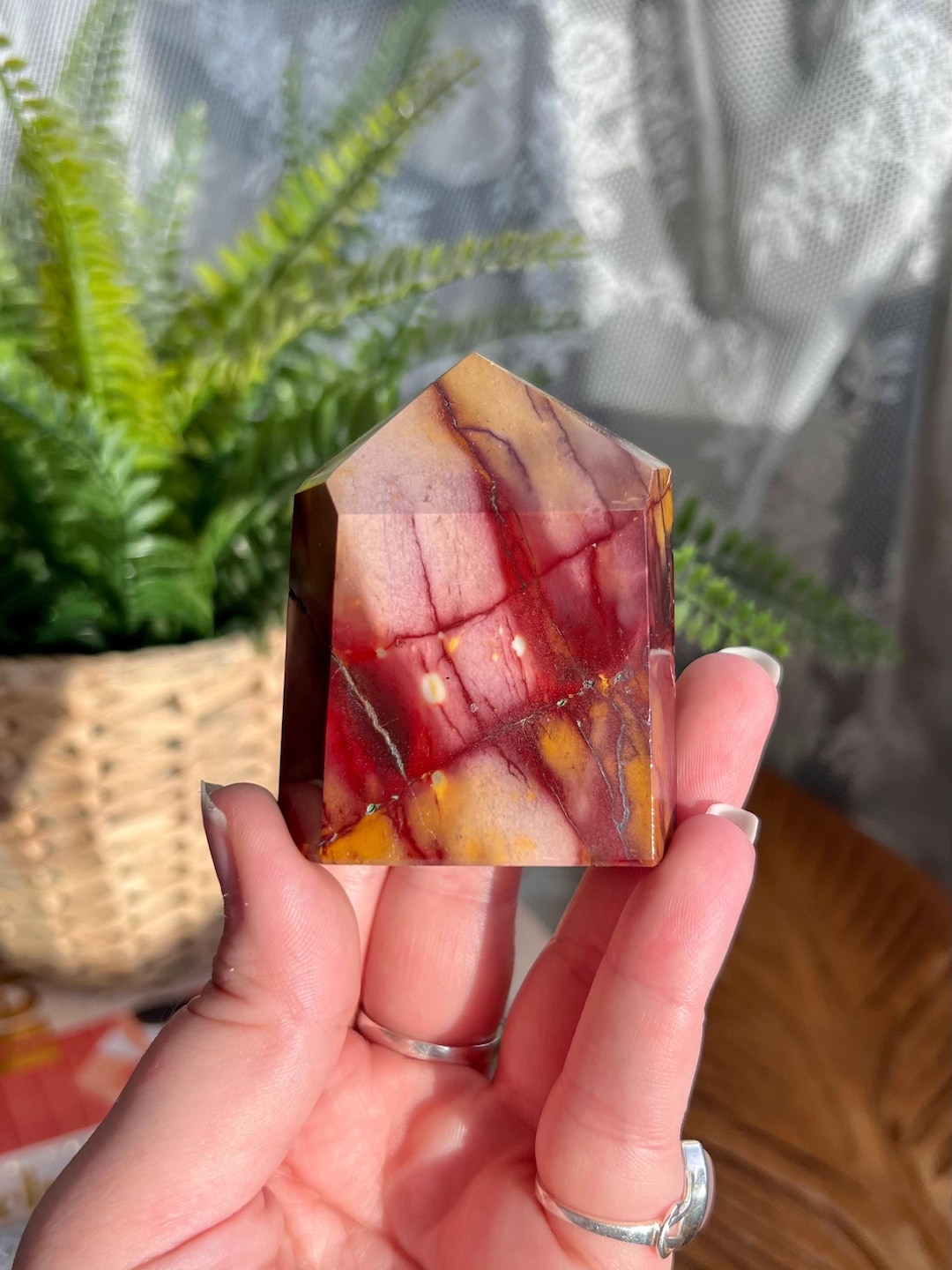 Mookaite Jasper Crystal Point Tower, Grounding Confidence Stone ...