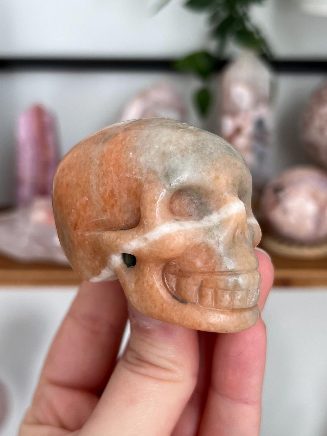 Orange Calcite Crystal Skull - Etsy