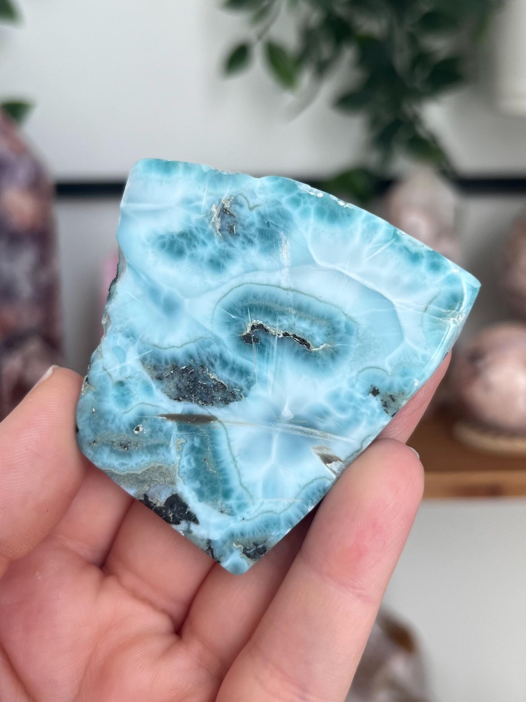 Stunning High Grade Larimar Crystal Slab - Dominican Republic - Etsy