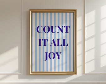 Count It All Joy, Bible Verse Printables. Christian Wall Art, Nursery ...