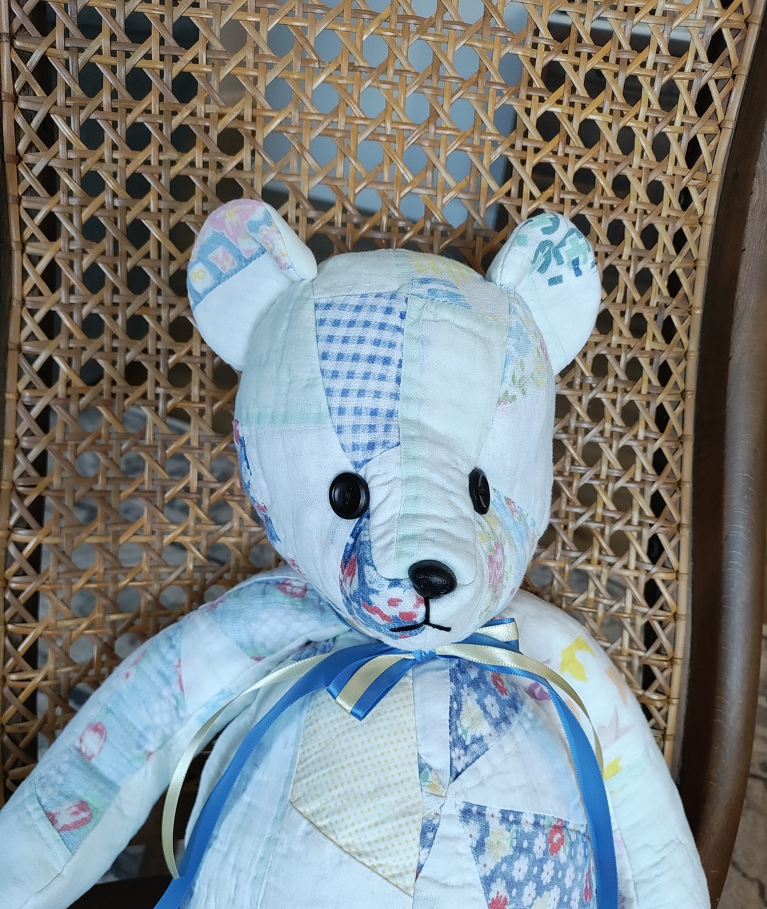 Handmade Teddy Bear Upcycled From Vintage Patchwork Quilt 20 Inches - Etsy