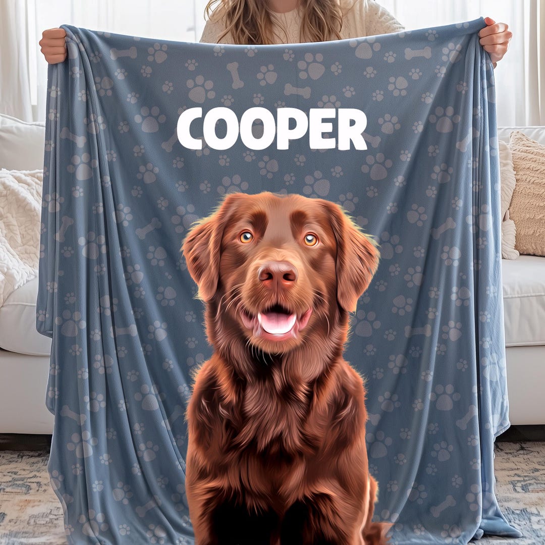 Personalized Pet Blanket - Cozy Dog Lovers Gift, Plush Throw Blanket ...