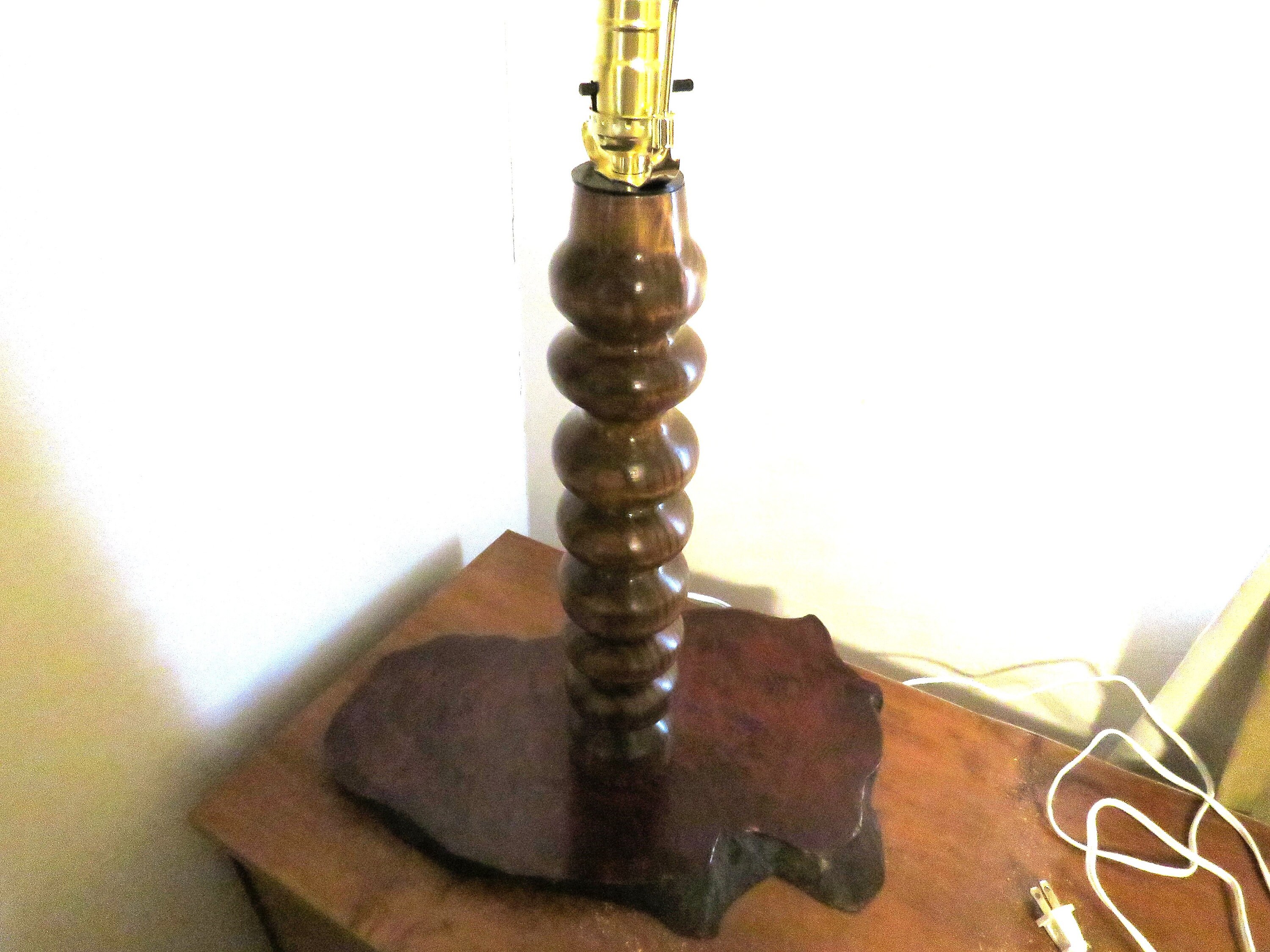 Hand Turned Wood Table Lamp - Etsy