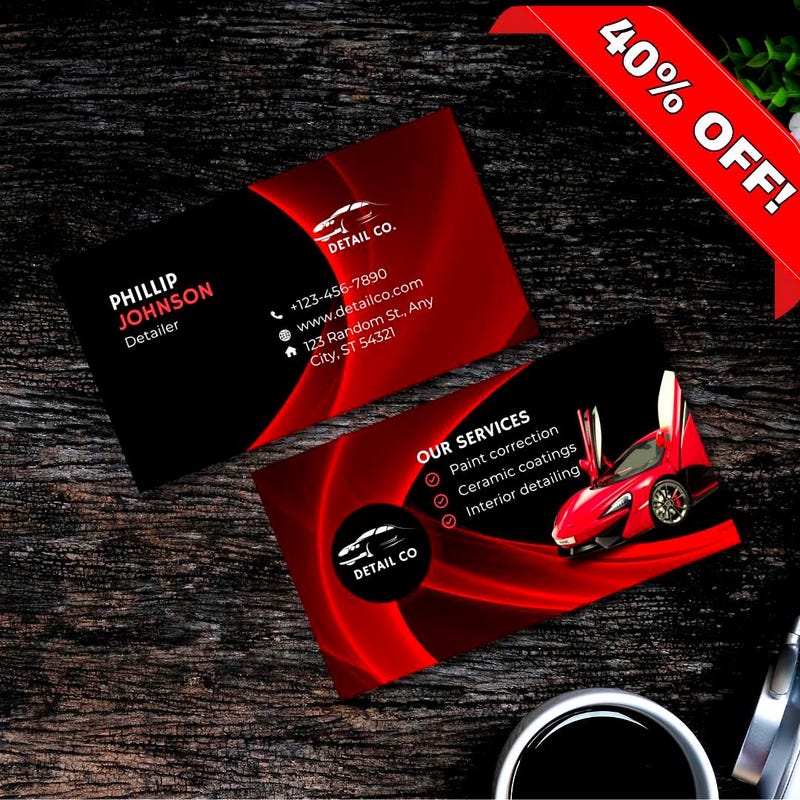Black Car Service Business Card - Etsy