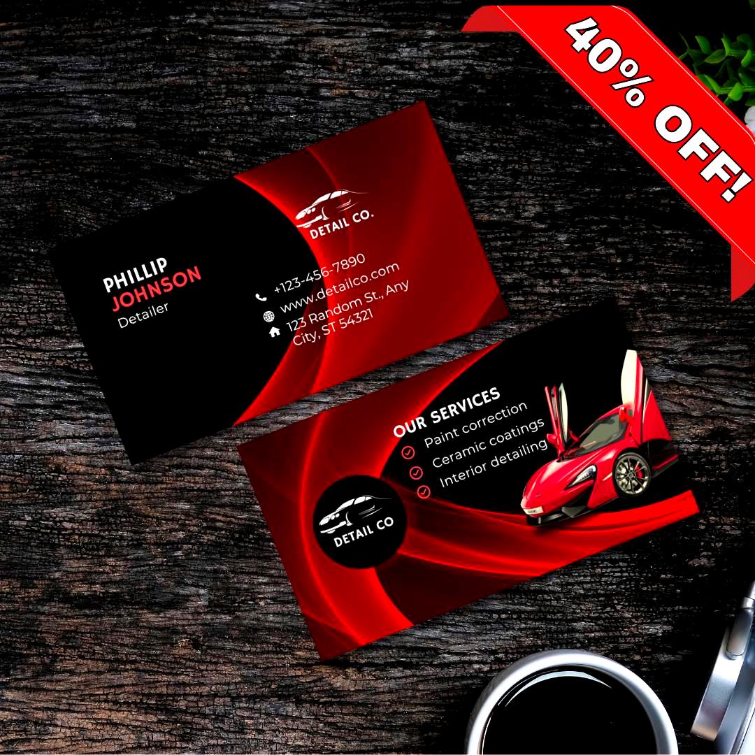 Auto Detailing Business Card Template | Mobile Car Detailing | Car Wash ...