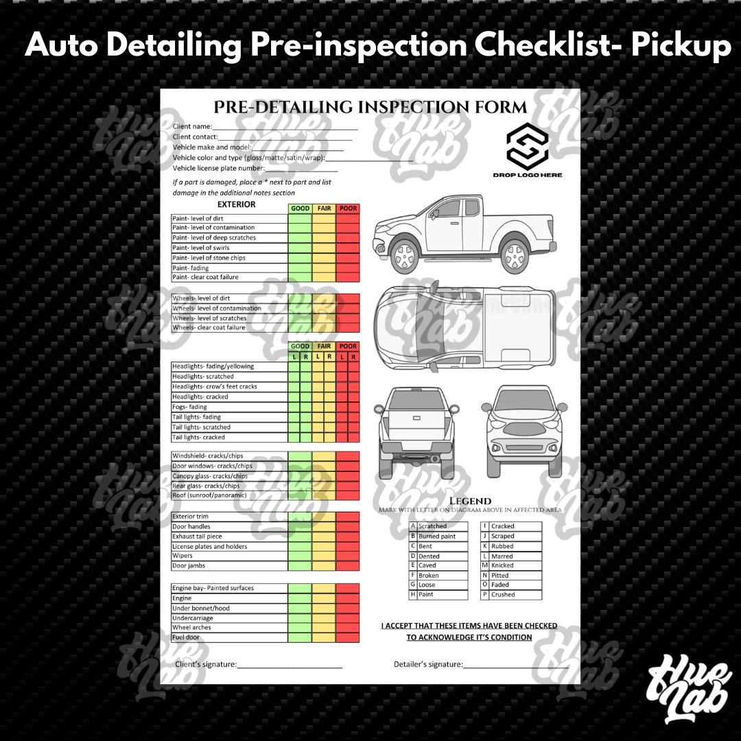 Set of 3 Car Detailing Inspection Checklist Canva Template Form for Car ...
