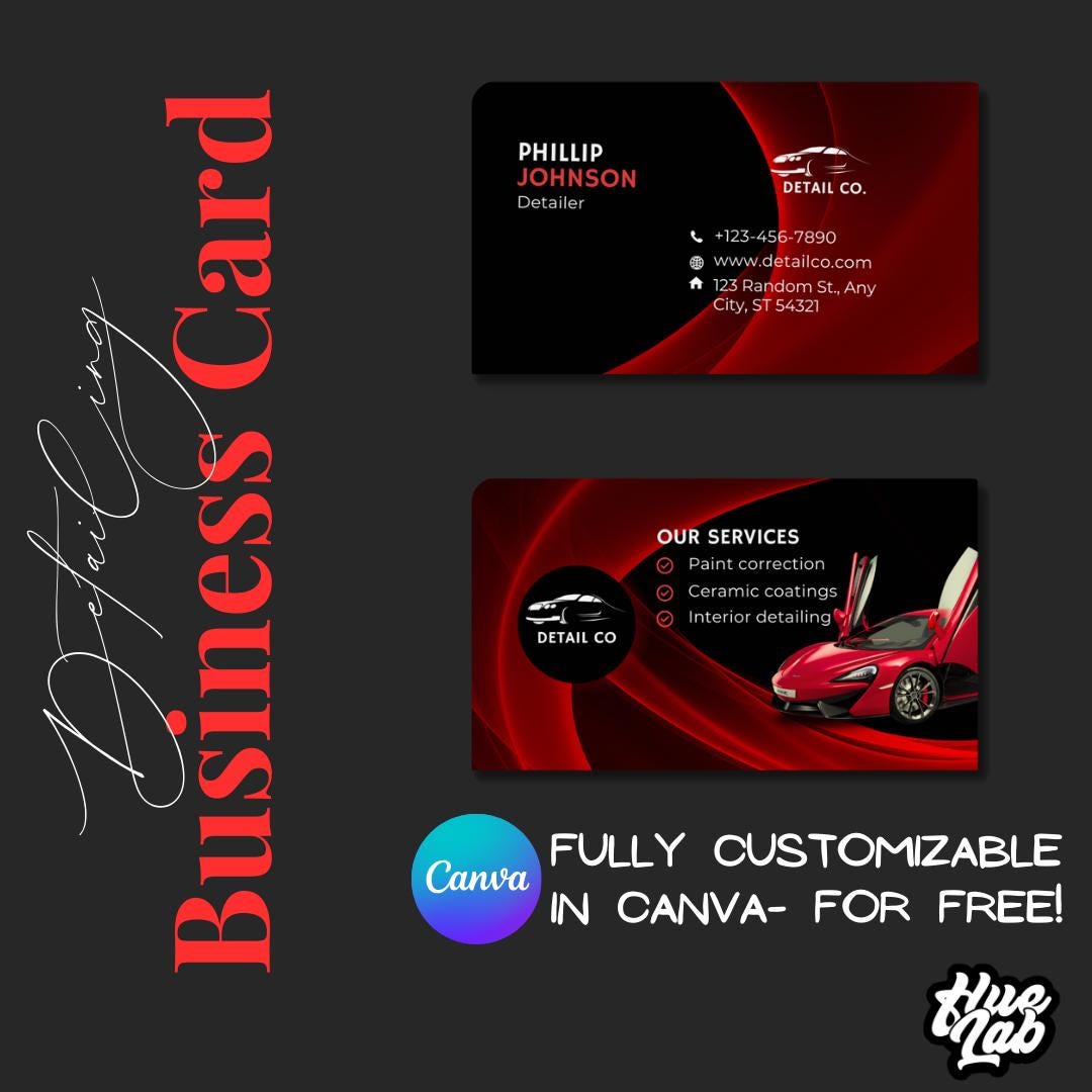 Auto Detailing Business Card Template | Mobile Car Detailing | Car Wash ...