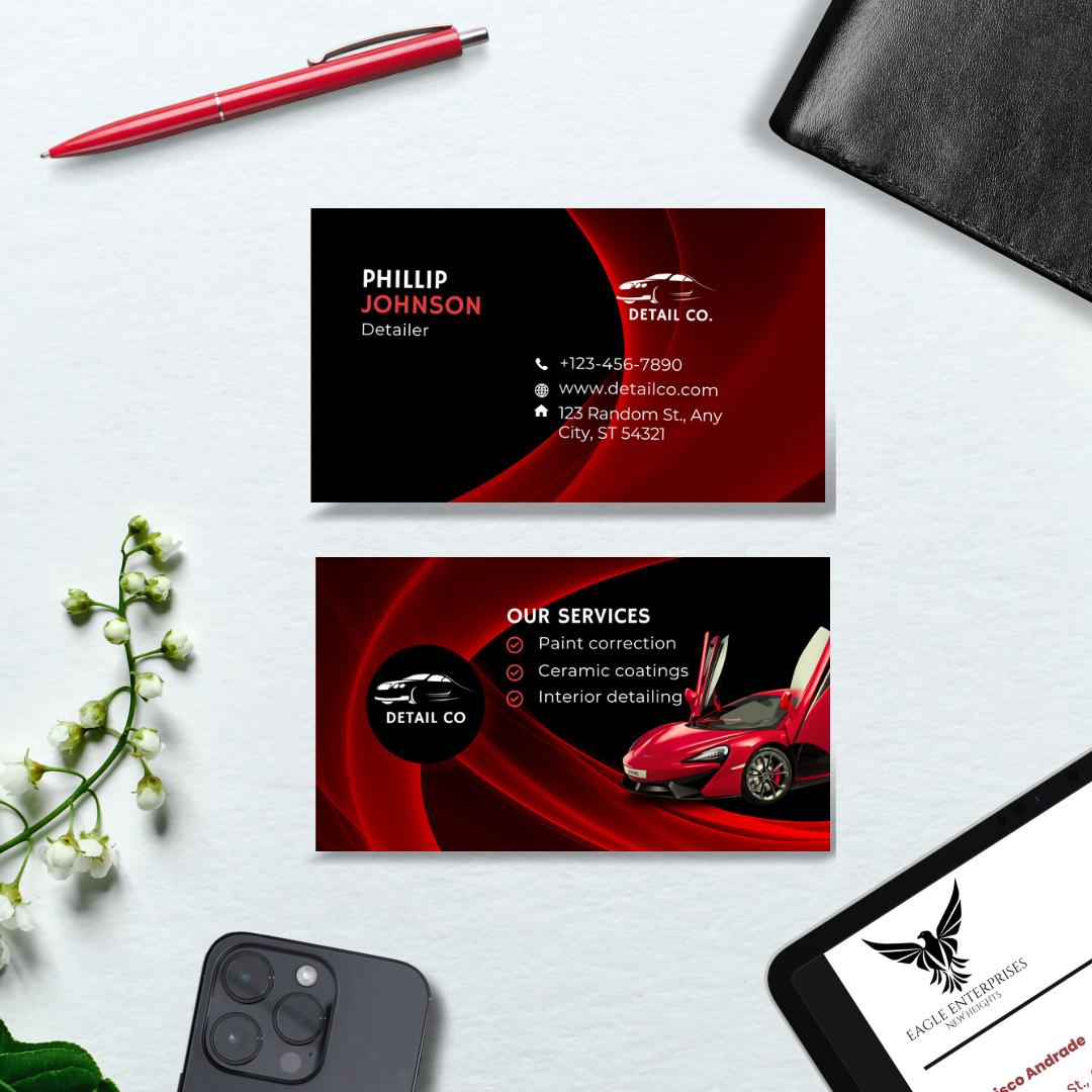 Auto Detailing Business Card Template | Mobile Car Detailing | Car Wash ...