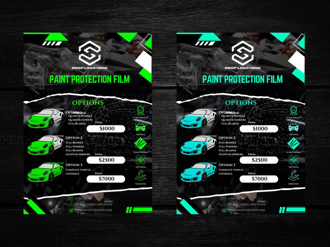 Bundle of 4 PPF Car Detailing and Car Wash Editable Flyer Templates in ...