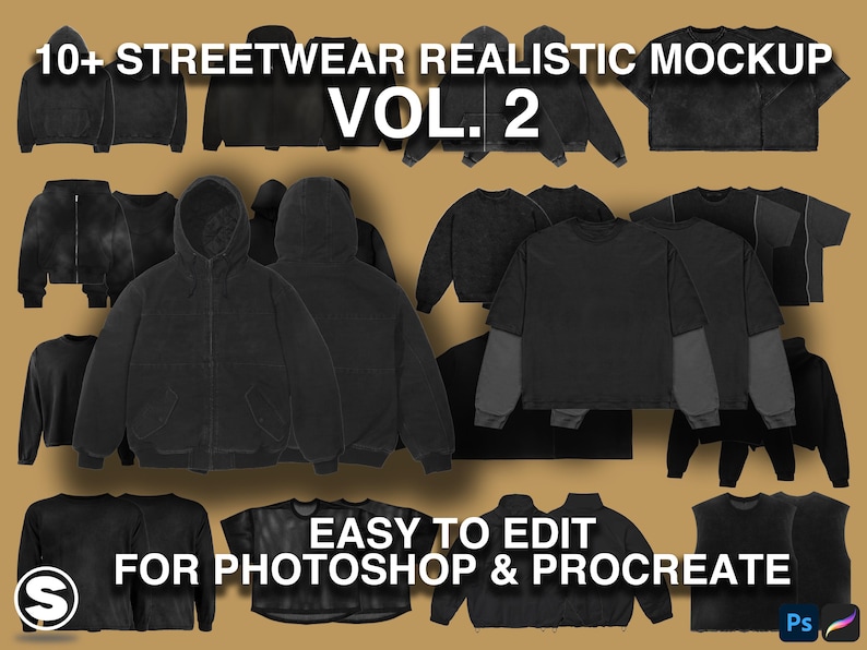 4K Streetwear Clothing Mockup Bundle, Hoodie, T-shirt PSD & PNG - Etsy