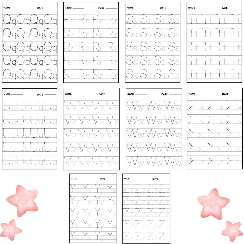 26 Alphabet Tracing, Tracing Workbook, Worksheets for Kids, Letter ...