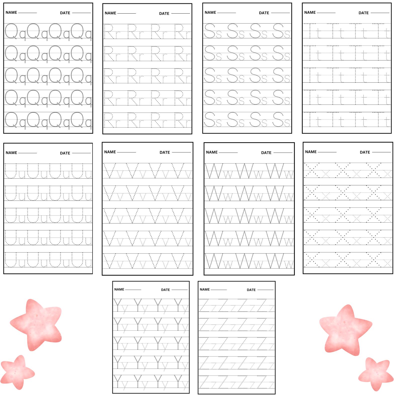 26 Alphabet Tracing, Worksheets for Kids, Tracing Workbook, Letter ...