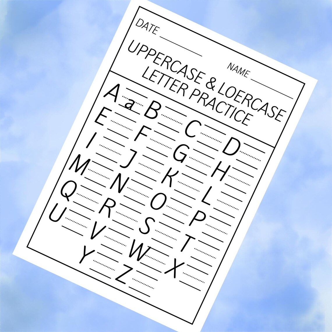 Preschool Alphabet Worksheet, Uppercase Lowercase Letter Writing ...