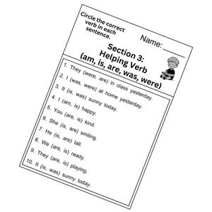 Printable Verb Worksheets, Choose the Correct Verb, Singular Plural ...