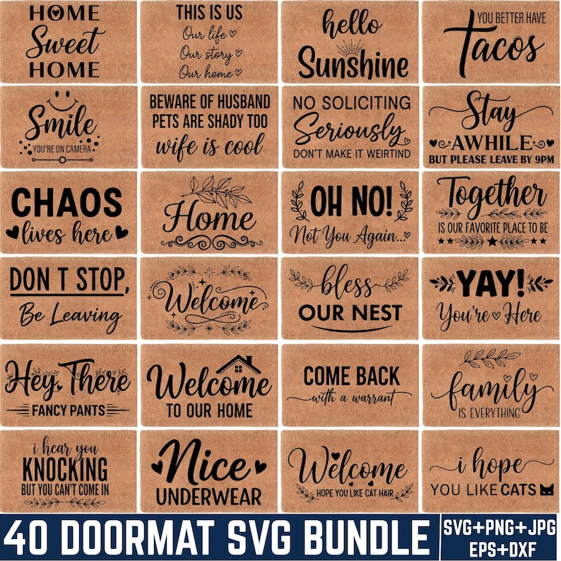 Doormat Svg Bundle, Welcome Sign Svg, Funny Doormat Quotes Svg, Porch ...