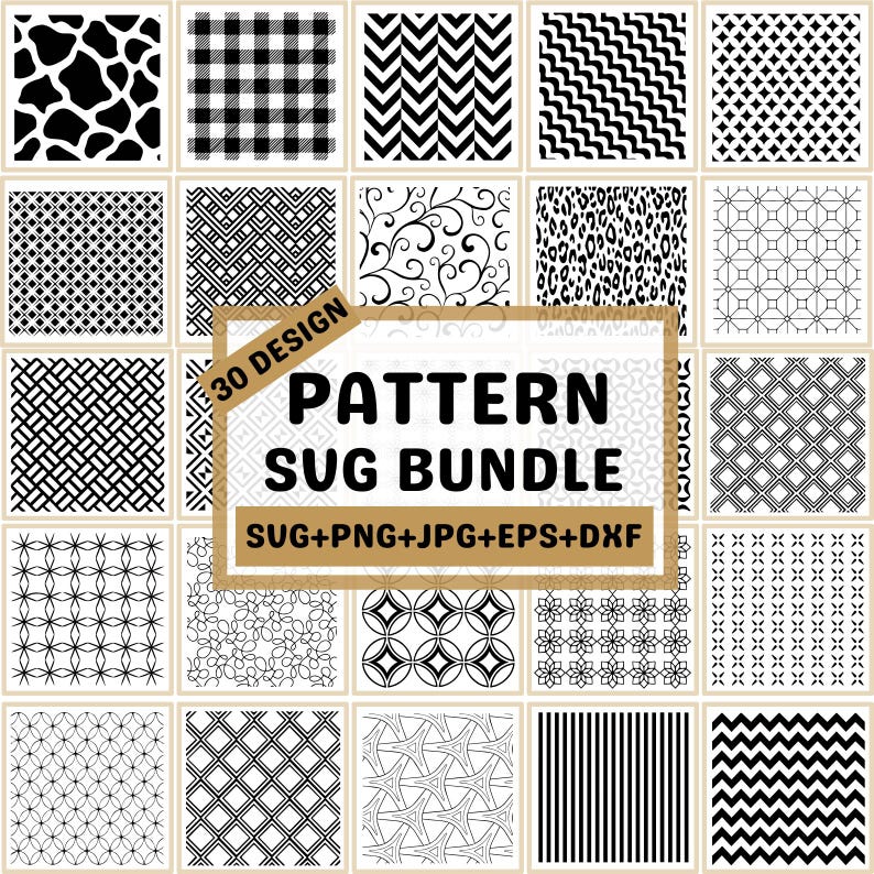 Patterns Svg Bundle, Lines Pattern Svg, Seamless Pattern Floral Svg ...