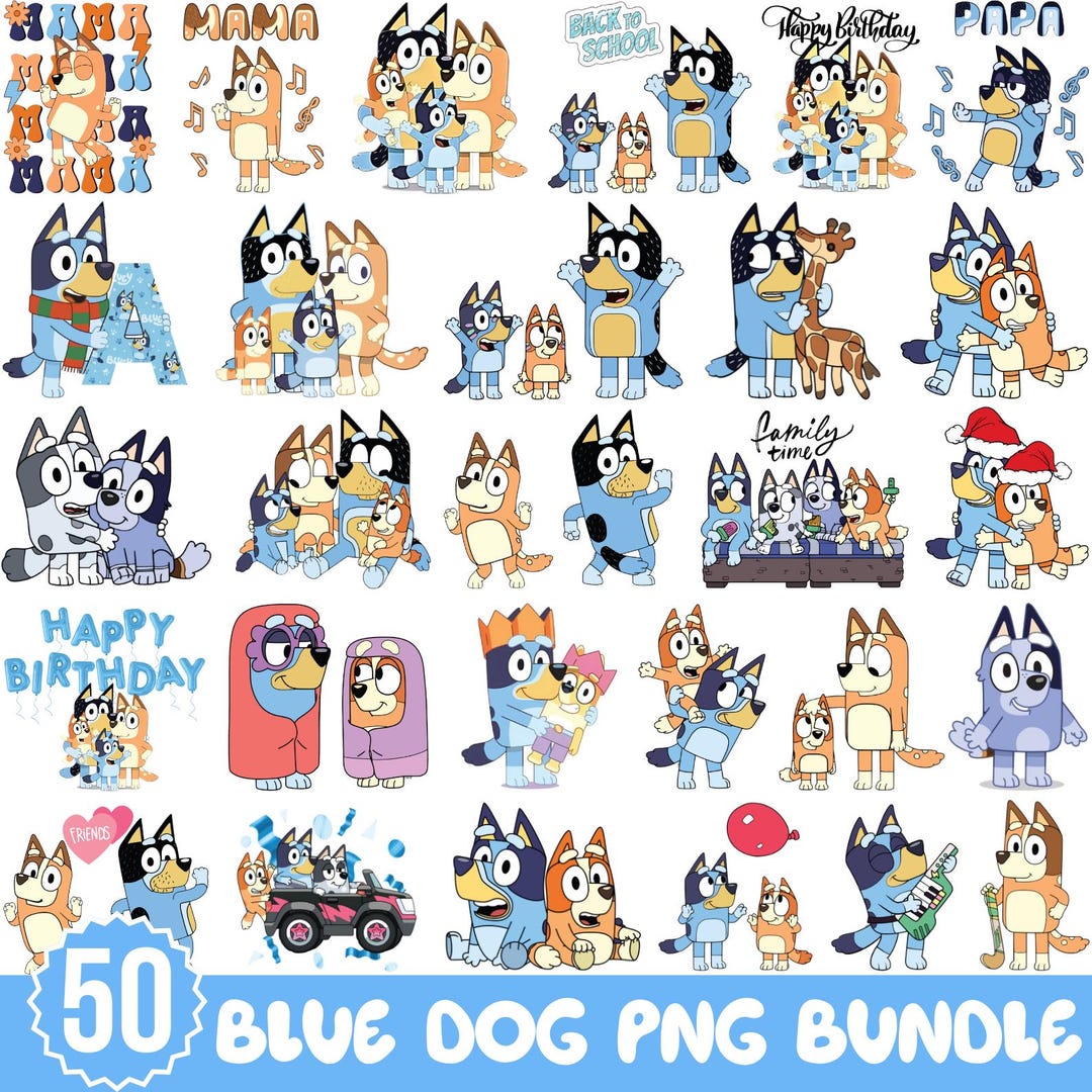 Blue Dog Svg Bundle, Svg Png, Blue Dog Family, Blue Dog Birthday Png ...