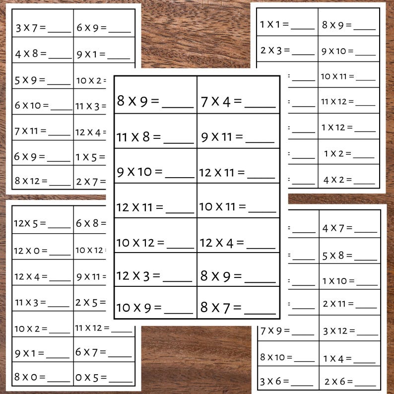 Printable Multiplication Worksheets | 0-12 Multiplication Practice ...