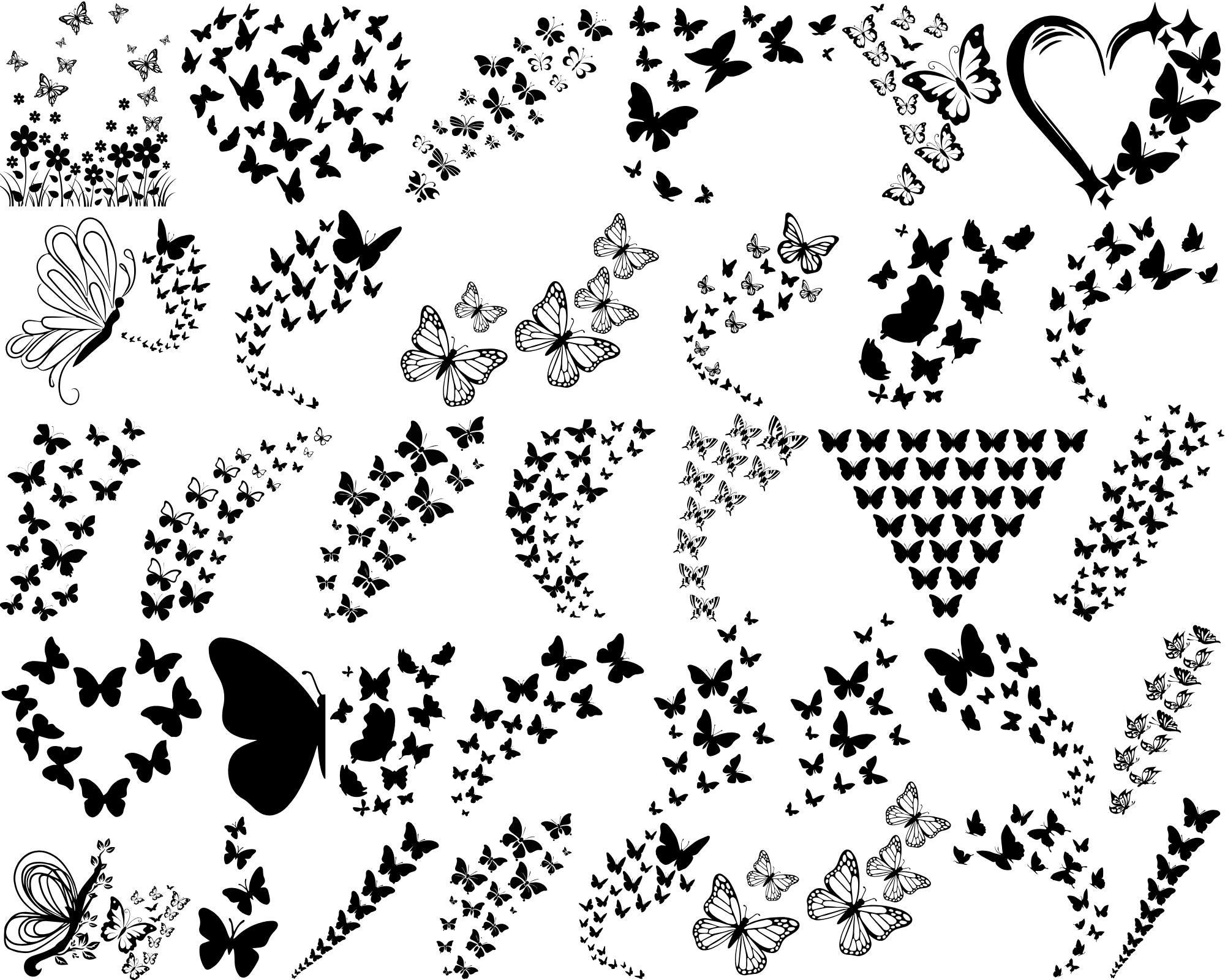 Flying Butterflies Svg, Butterfly Swarm Svg, Butterfly Svg, Butterfly ...