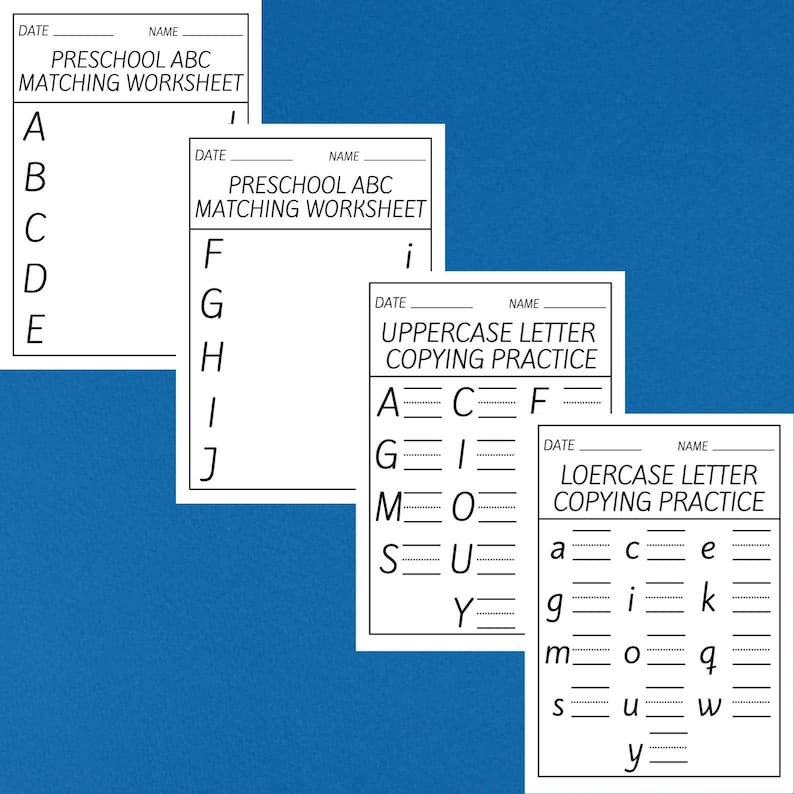 Preschool Alphabet Worksheet, Uppercase Lowercase Letter Writing ...