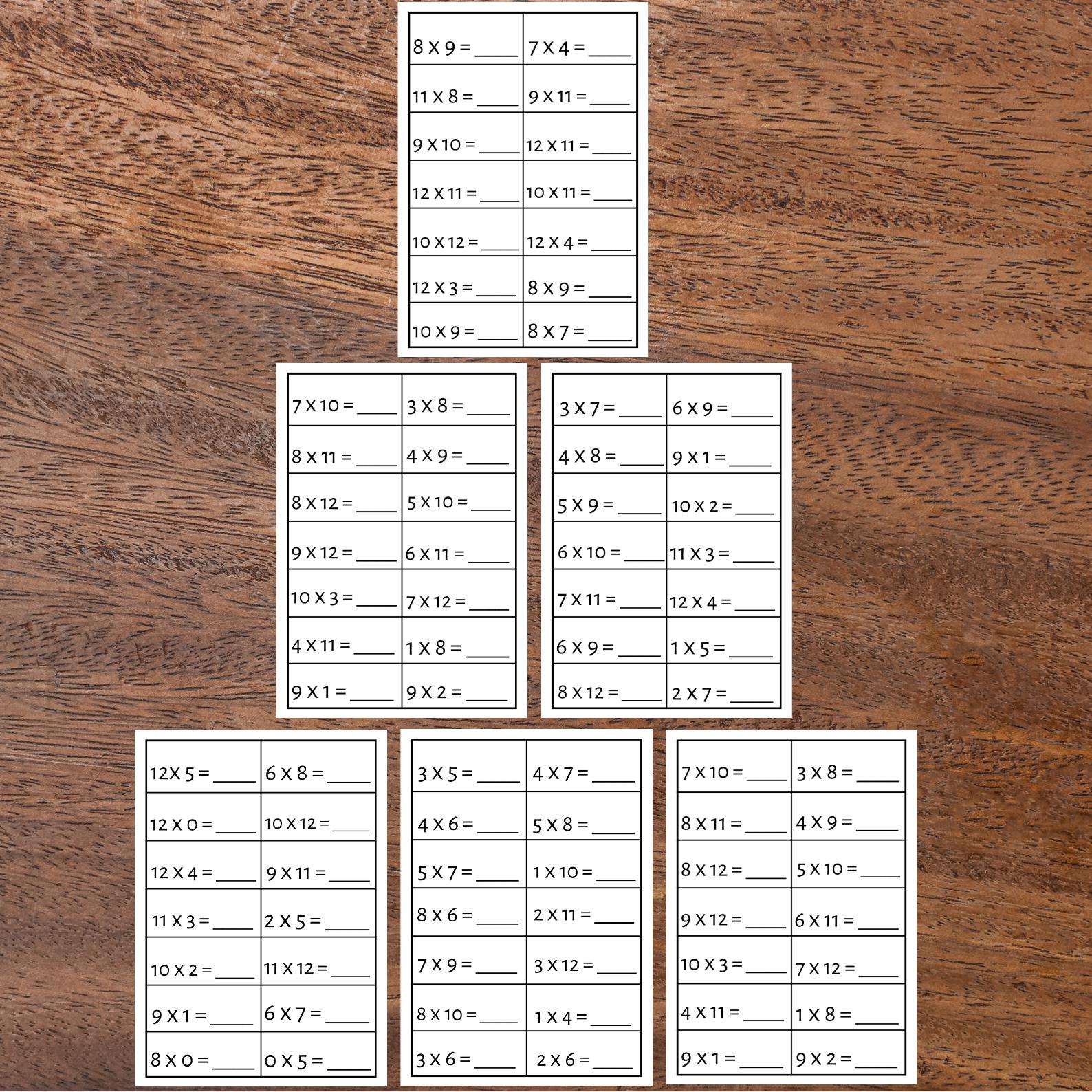 Printable Multiplication Worksheets | 0-12 Multiplication Practice ...