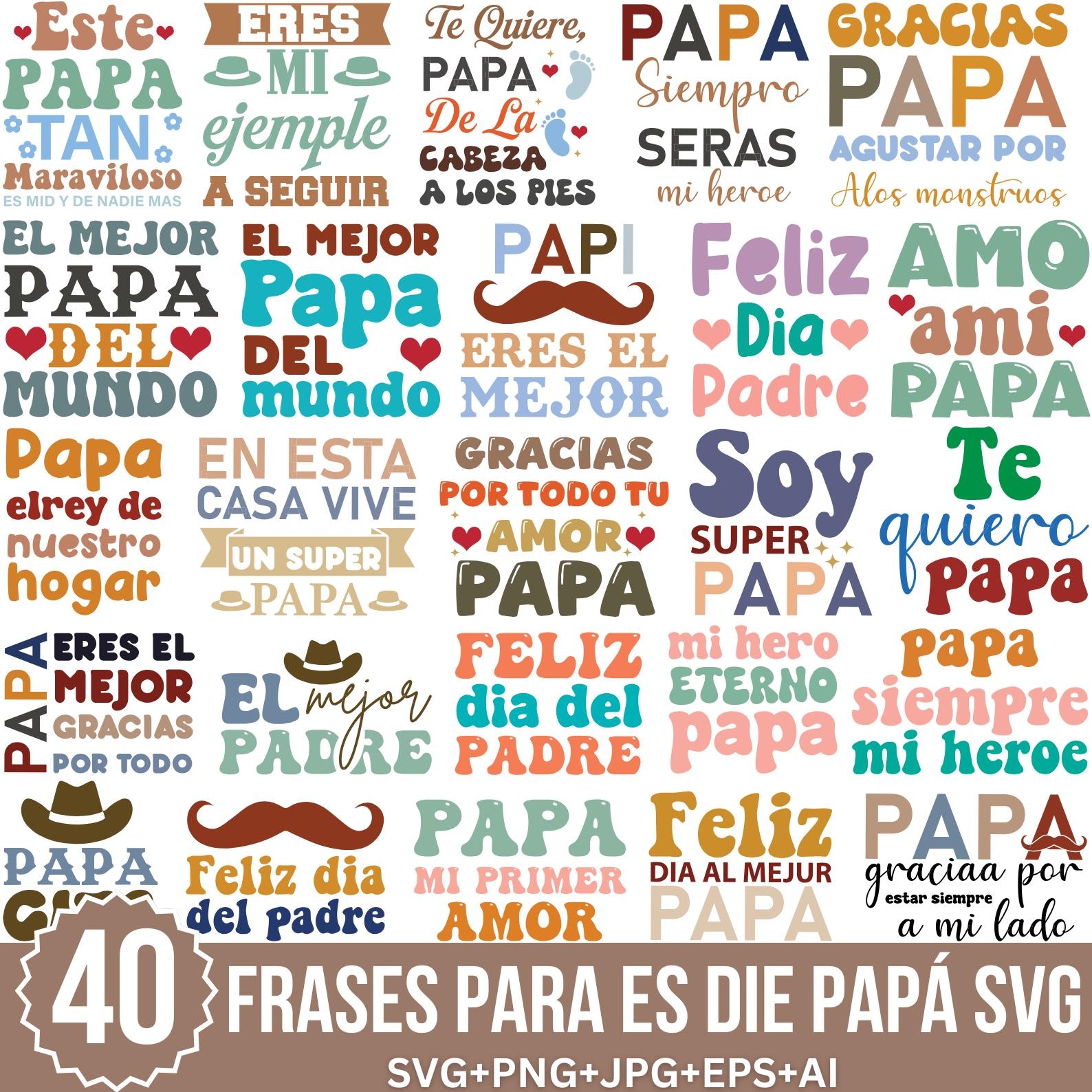 Frases Para El Dia Del Papá Svg, Papa Te Quiero Svg, Gracias Papá Svg ...