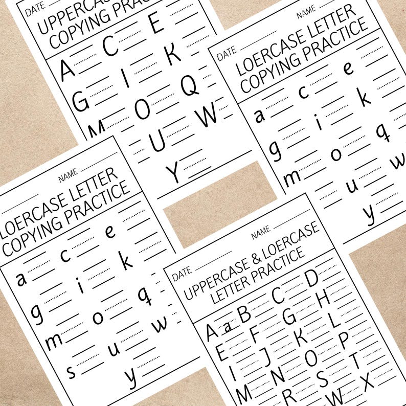 Preschool Alphabet Worksheet, Uppercase Lowercase Letter Writing ...