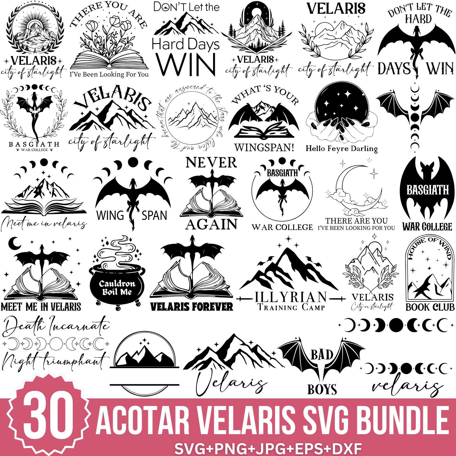 Acotar Velaris Svg Bundle, Velaris City of Starlight Acotar, the Night ...