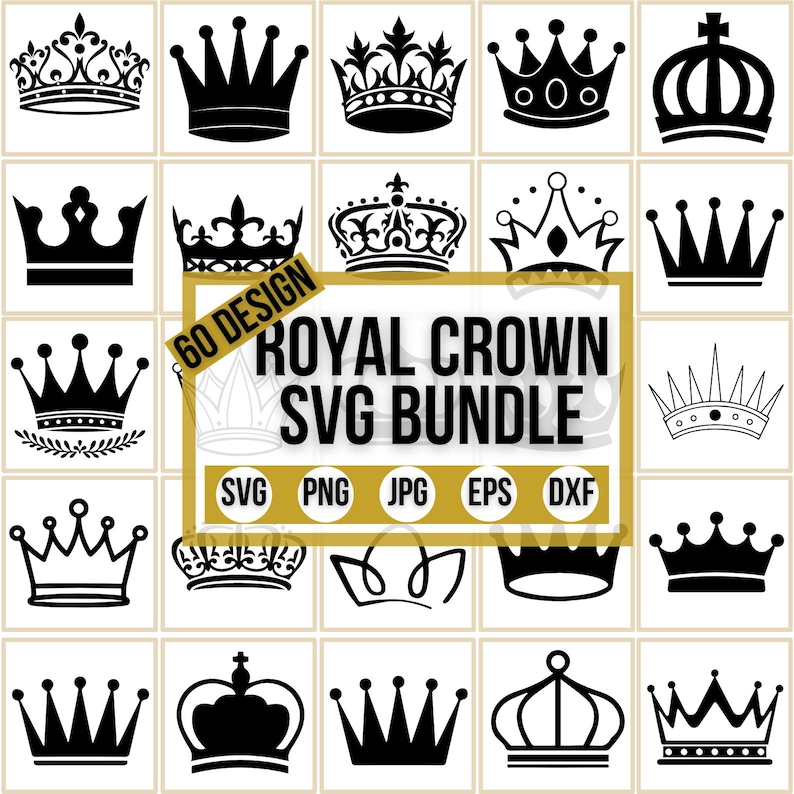 Royal Crown Svg Bundle, Queen Crown Svg, King Crown Svg, Crown Royal ...