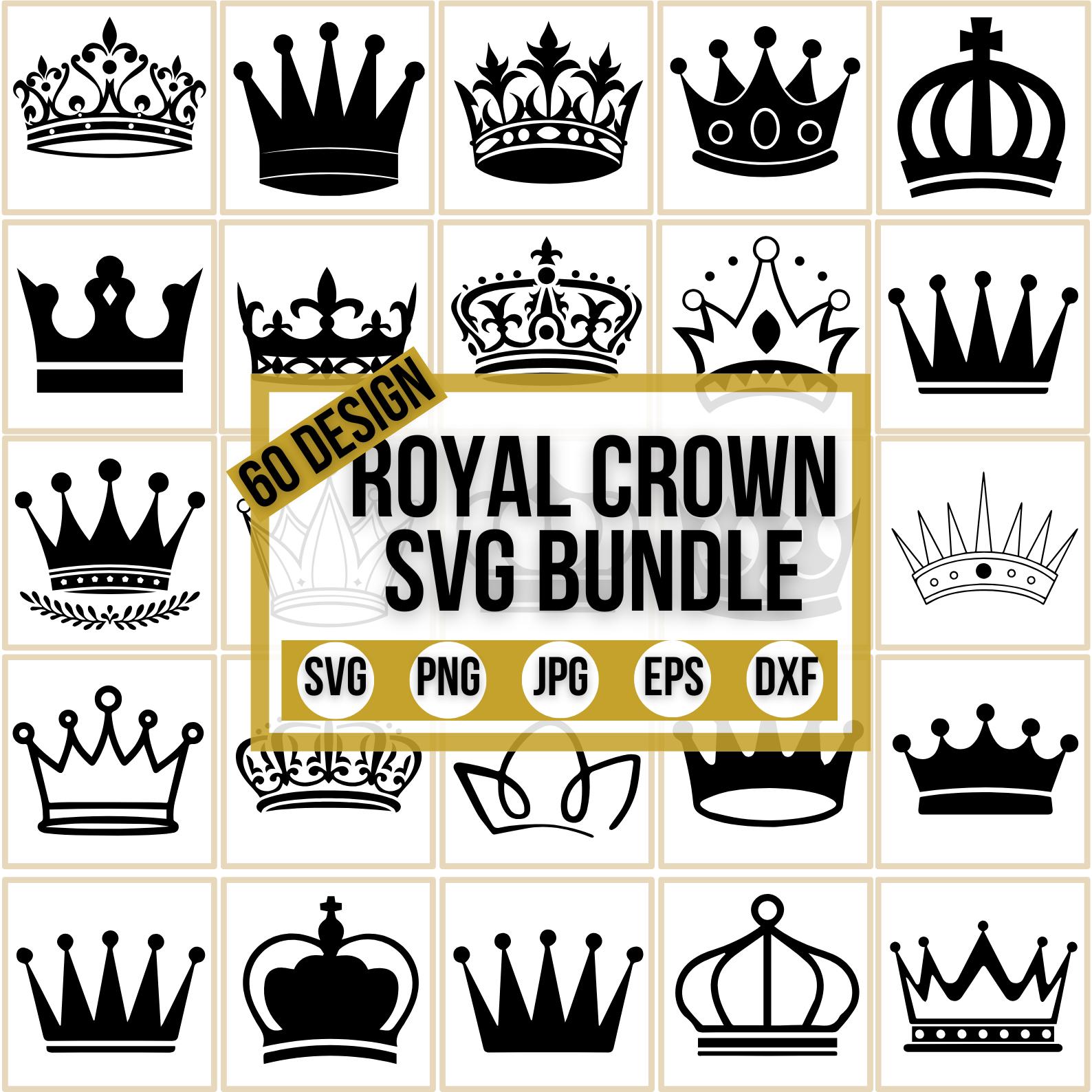 Royal Crown Svg Bundle, Queen Crown Svg, King Crown Svg, Crown Royal ...