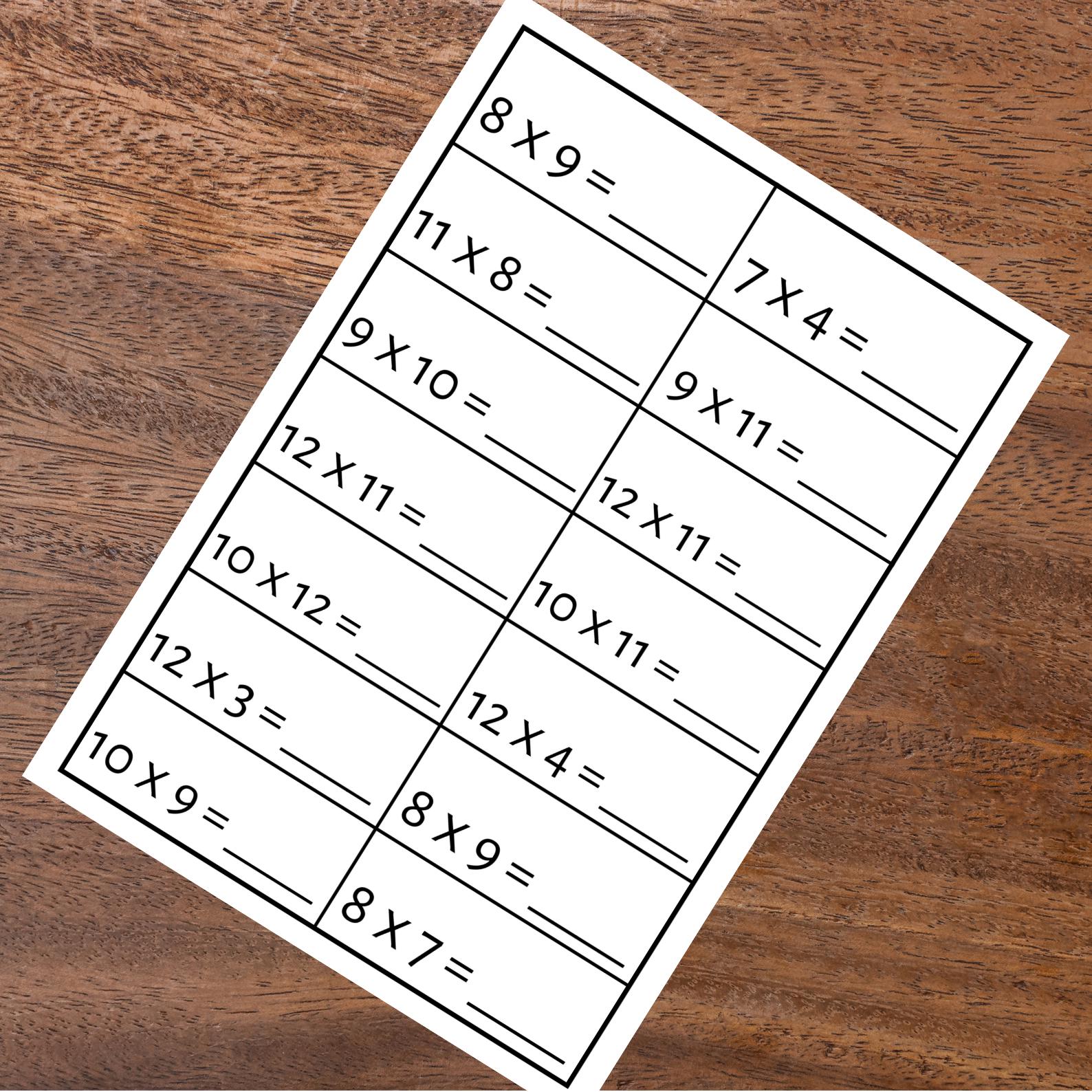 Printable Multiplication Worksheets | 0-12 Multiplication Practice ...