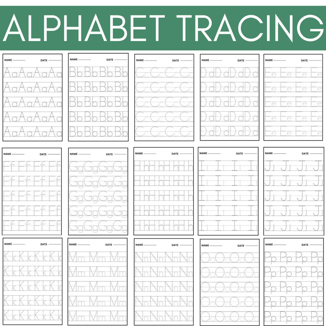 26 Alphabet Tracing, Tracing Workbook, Worksheets for Kids, Letter ...