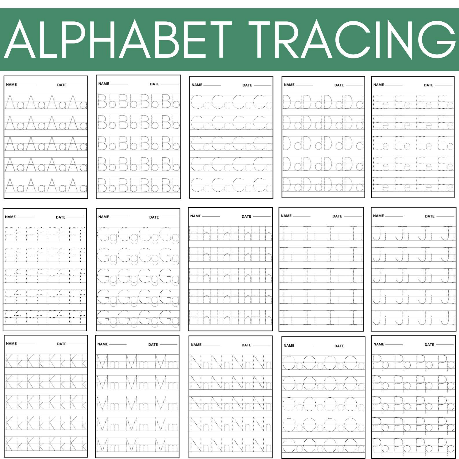 26 Alphabet Tracing, Worksheets for Kids, Tracing Workbook, Letter ...