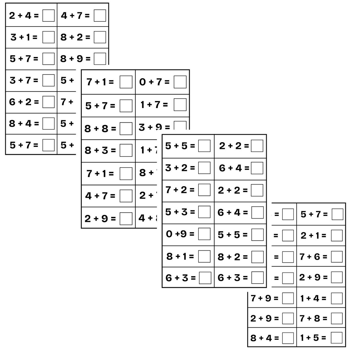 Printable Addition Worksheets | Addition Homework | 1st-2nd Grade Math ...