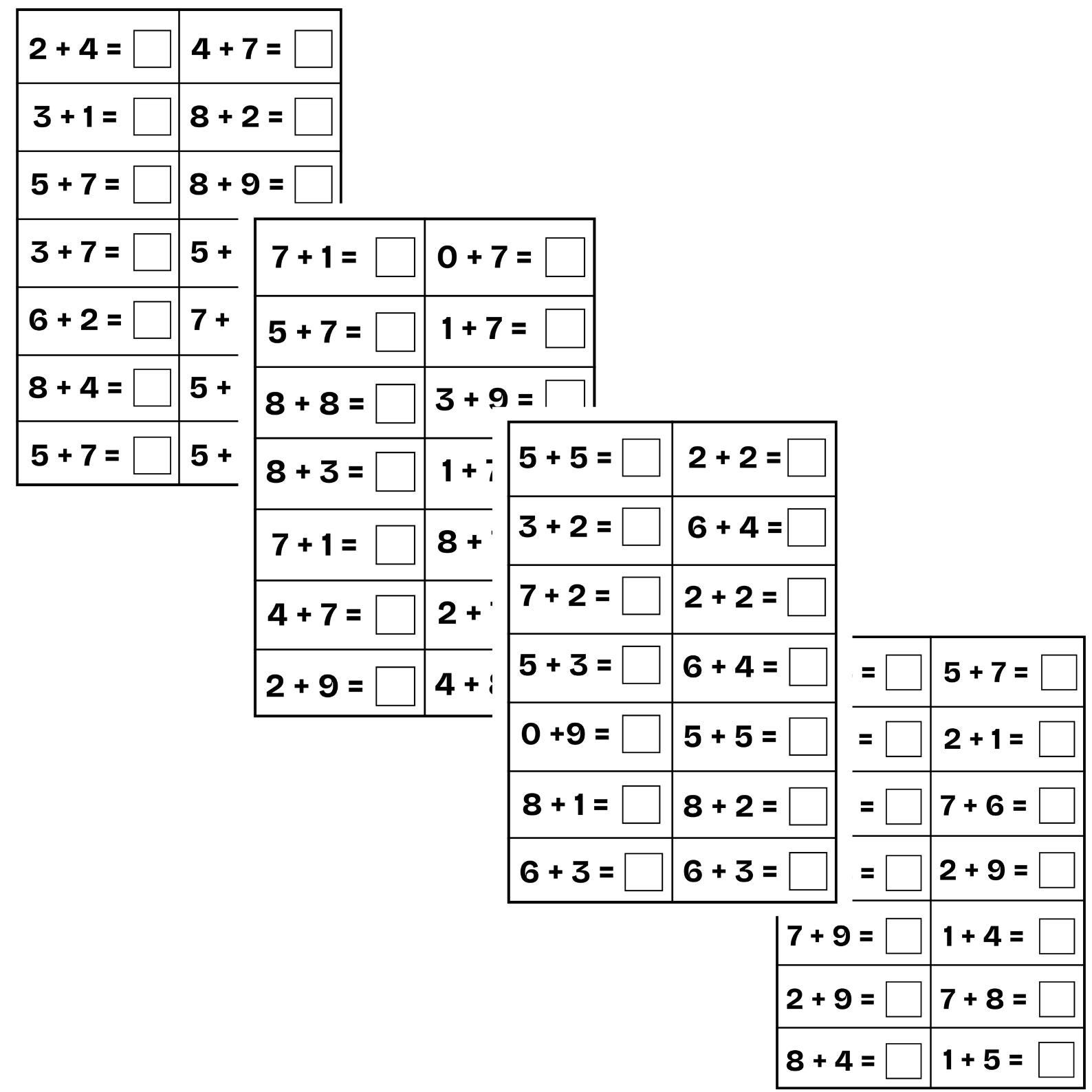 10 Printable Additition Fill in the Blanks Worksheets, 1st Grade 2nd ...