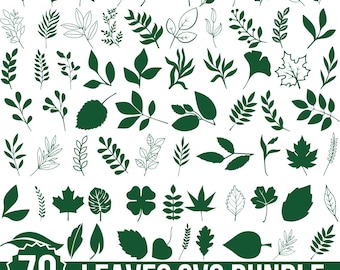 Leaves Svg Bundle, Hand Drawn Leaves SVG, Plant Svg, Paper Leaves, Leaf ...