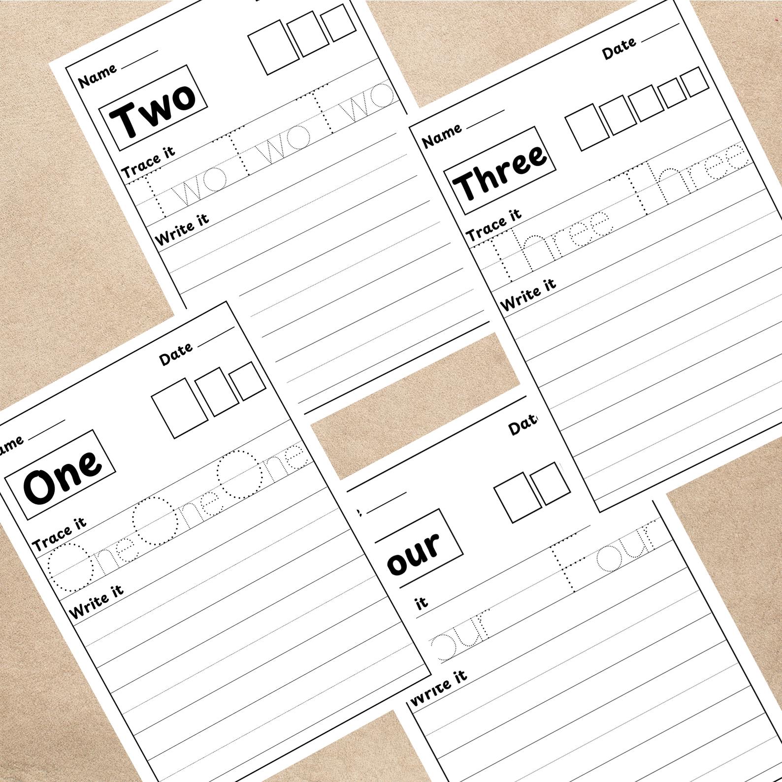 Printable Number Learning Worksheets, 1-10 Number Tracing Pages, Number ...