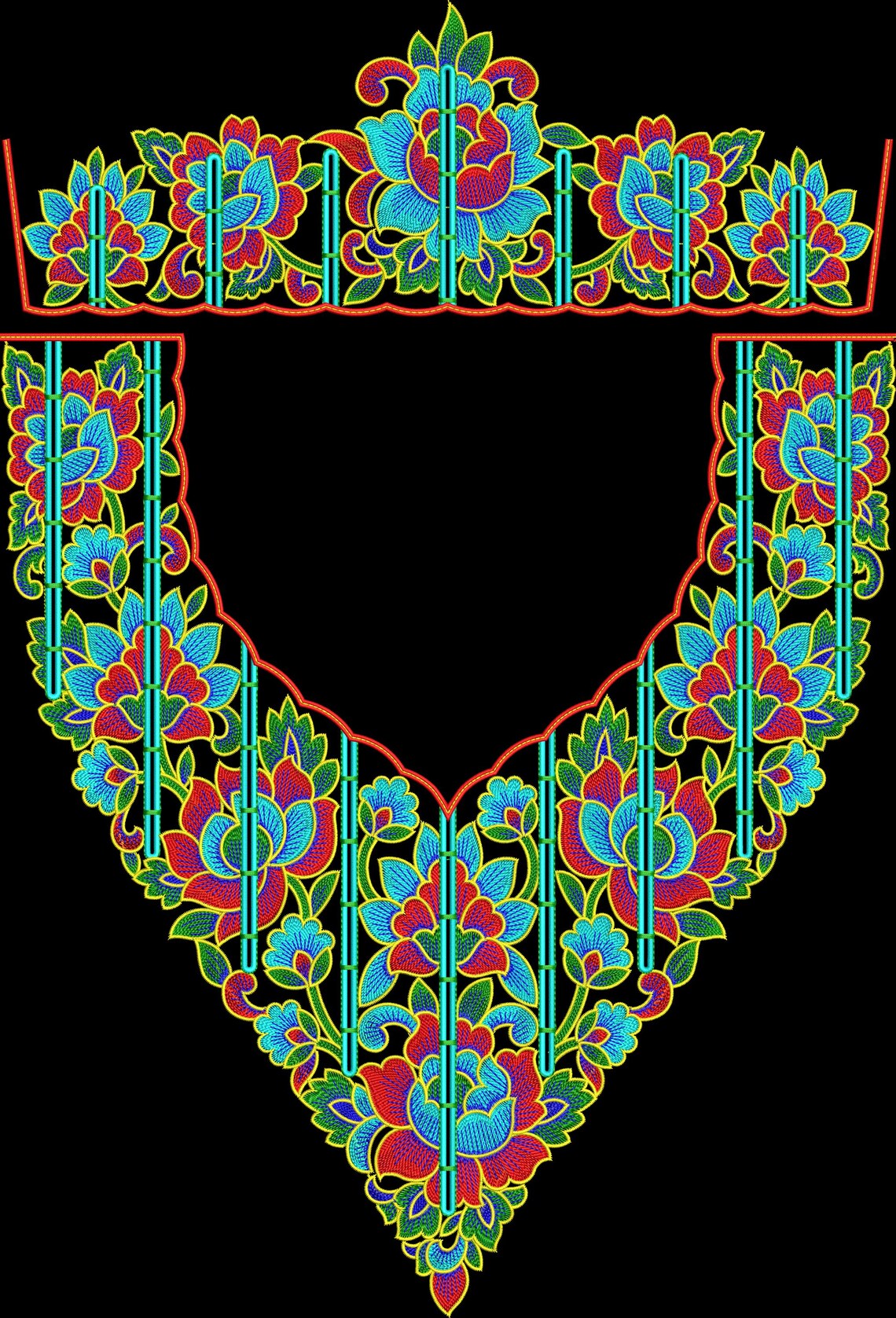 Arabic Kaftan Embroidery Machine Designs 500 Neckline With Sleves Dubia ...