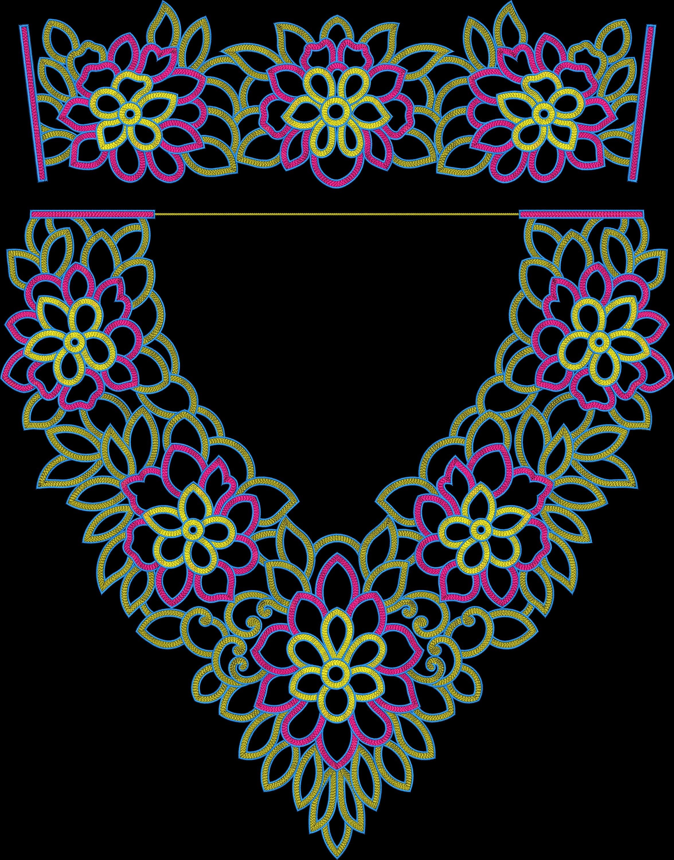 Arabic Kaftan Embroidery Machine Designs 500 Neckline With Sleves Dubia ...