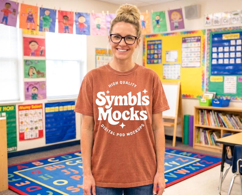 Yam Comfort Colors C1717 T-shirt Mockup for Teachers: School Classroom ...